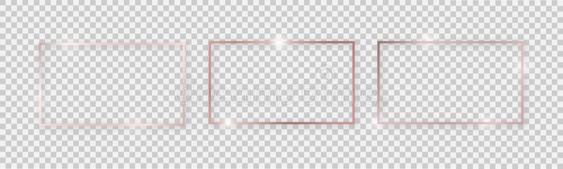 Rectangular Shiny Frames with Glowing Effects Stock Vector ...