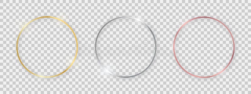 Round Shiny Frames with Glowing Effects Stock Vector - Illustration of ...