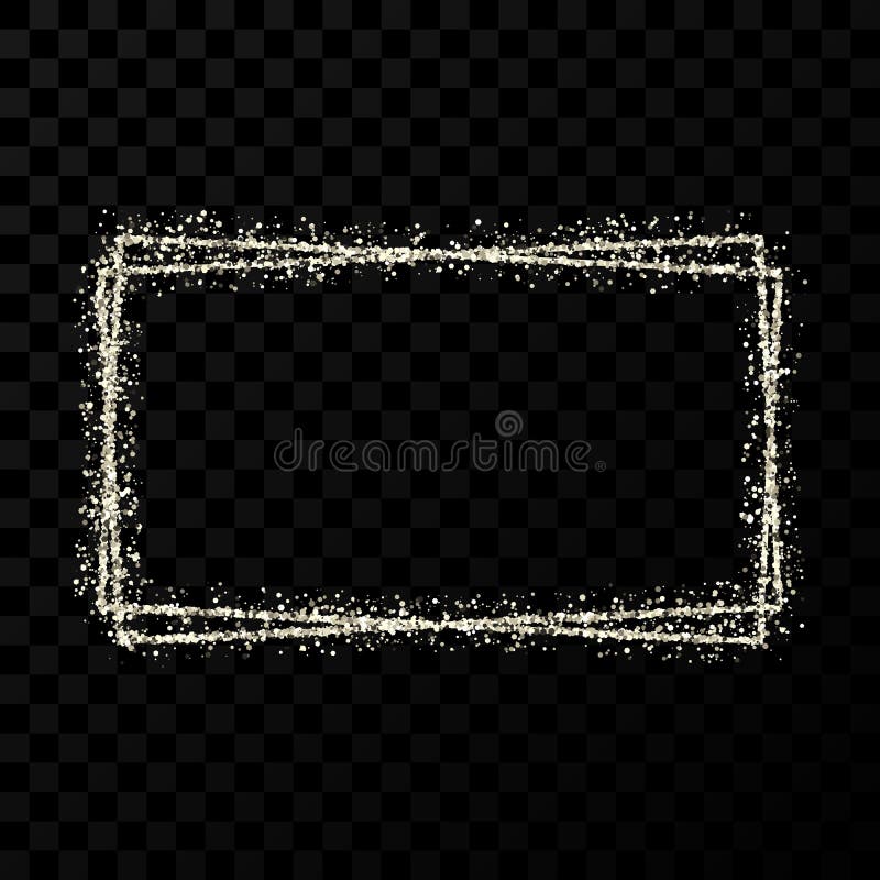 Silver Shiny Double Rectangle Frame With Light Effects Stock Vector ...