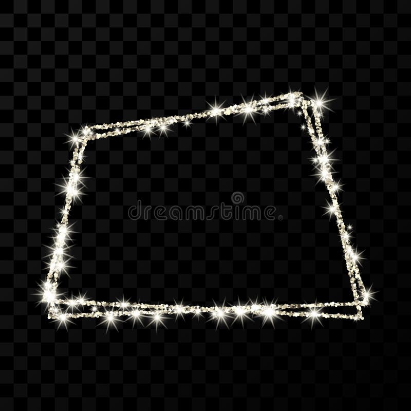 Silver Shiny Double Trapezoid Frame with Light Effects Stock Vector ...