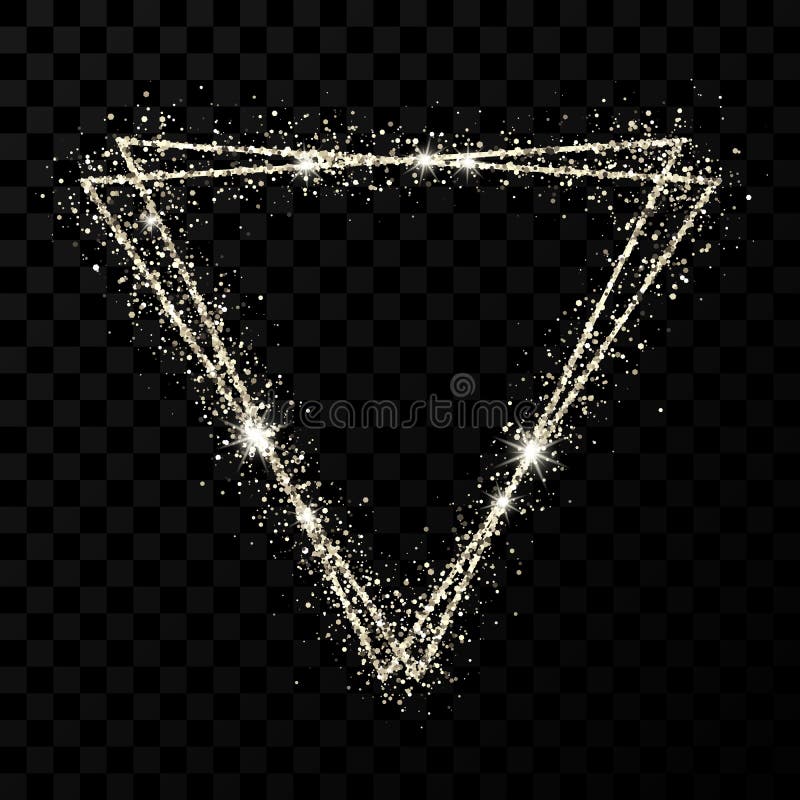 Silver Shiny Double Triangle Frame with Light Effects Stock Vector ...