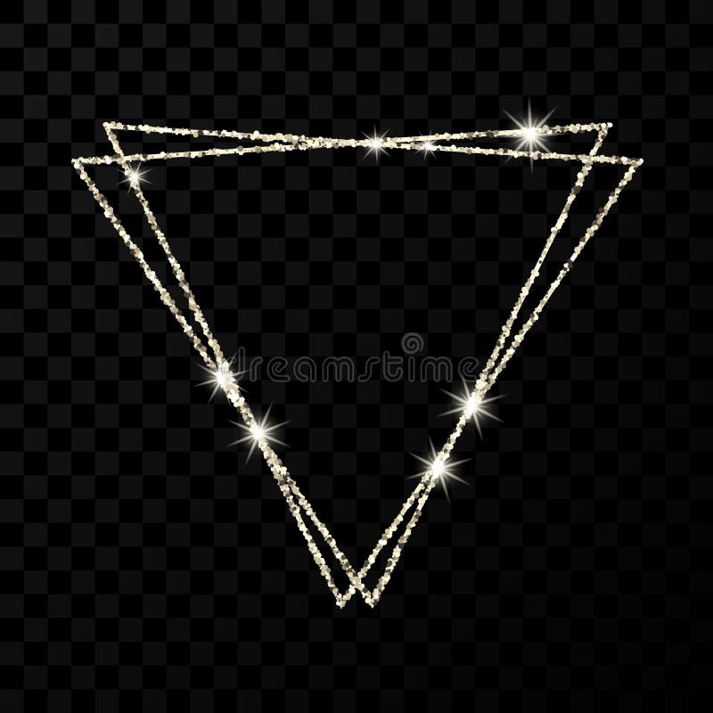 Silver Shiny Double Triangle Frame with Light Effects Stock Vector ...