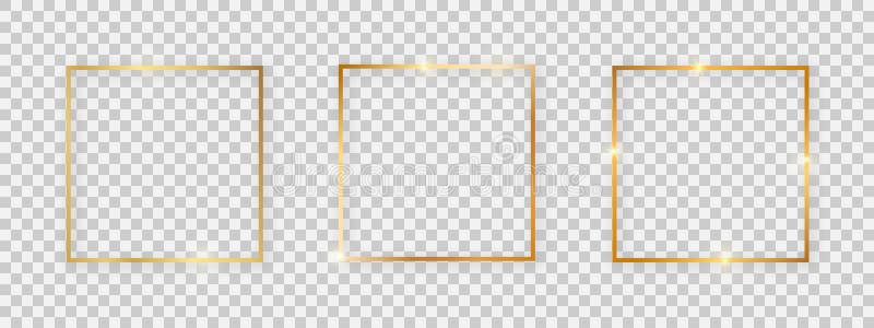 Square Shiny Frames with Glowing Effects Stock Vector - Illustration of ...