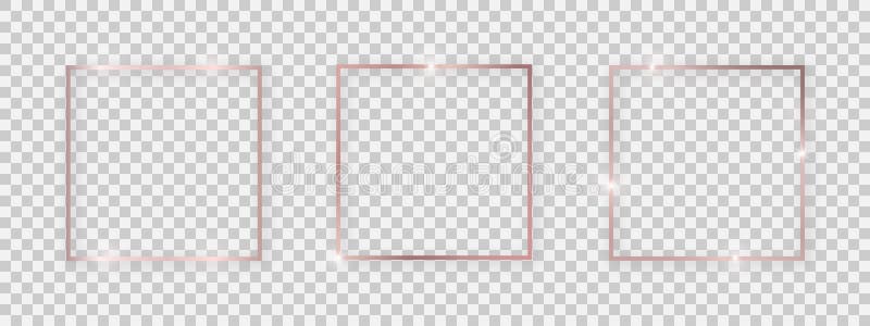 Square Shiny Frames with Glowing Effects Stock Vector - Illustration of ...