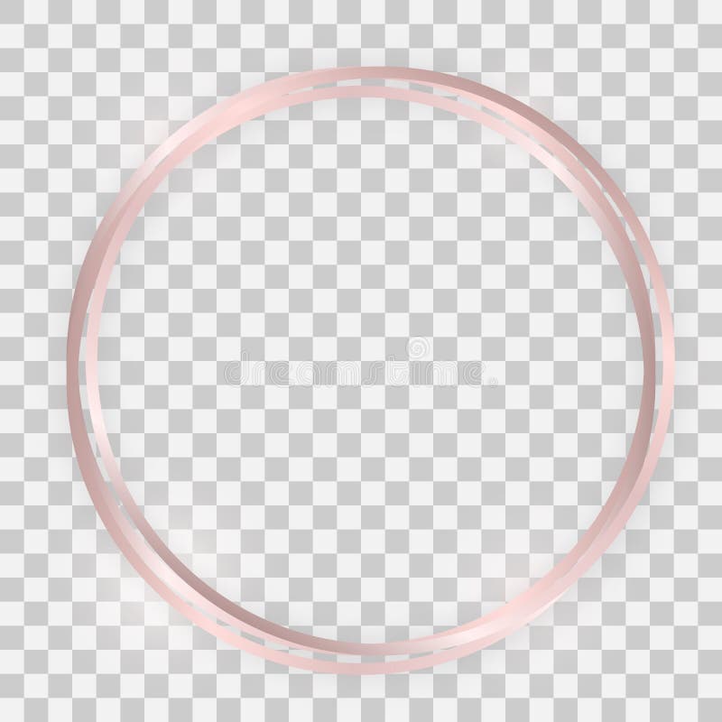 Triple Rose Gold Shiny Circle Frame with Glowing Effects Stock Vector ...
