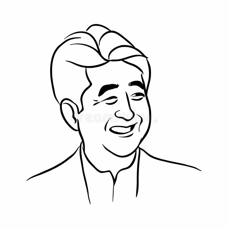 Shinzo abe smiling Drawing editorial photo. Illustration of friendly ...