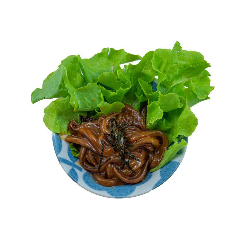 Shiokara Squid Dish, Fermented Squid on White Background Stock Image ...