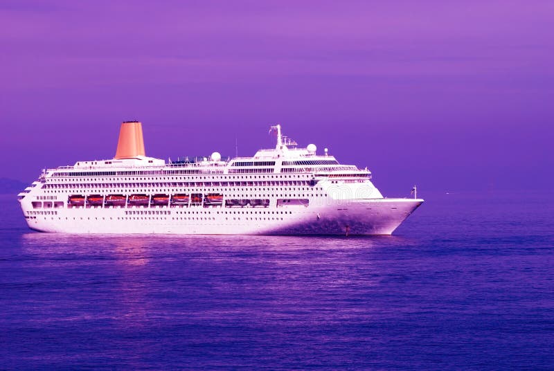 Ship stock image. Image of relax, purple, voyage, twilight - 8343921
