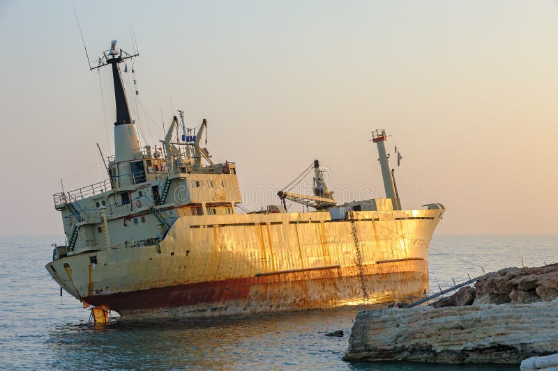 Ship ran aground stock photo. Image of spray, stone, weathered - 13716818