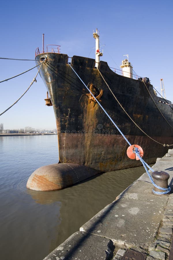 Ship along the quayside stock photo. Image of logistics - 6976692