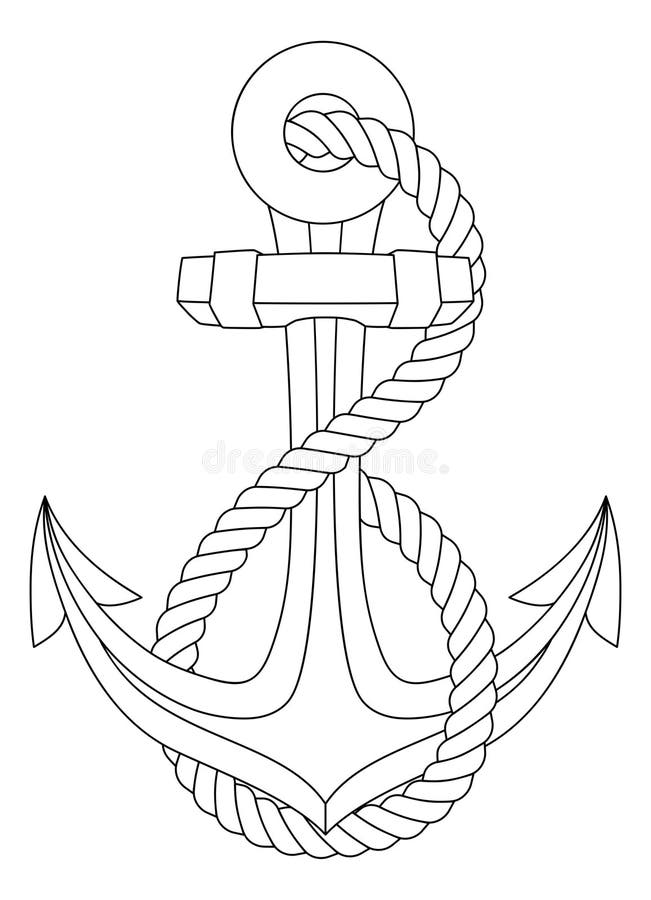Anchor Rope Black White Clip Art Stock Illustrations – 76 Anchor Rope ...