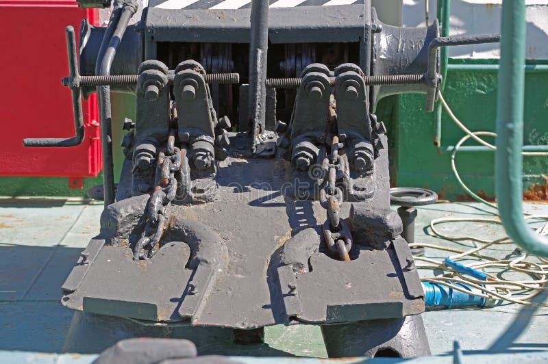 Ship Anchor Chain on the Boat Stock Photo - Image of fluvial, equipment ...