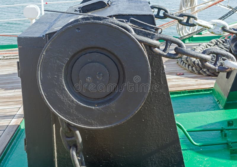 Ship Anchor Chain on the Boat Stock Photo - Image of anchor, chain ...