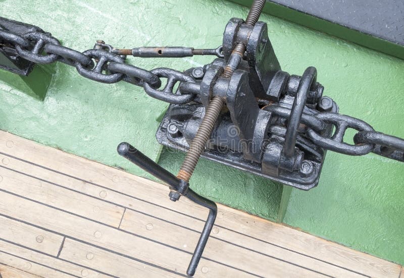 Ship Anchor Chain on the Boat Stock Image - Image of chain ...