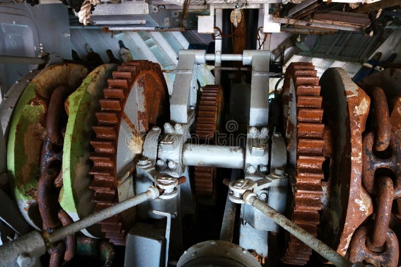 Ship Anchor Chain on the Boat Stock Image - Image of detail, mechanism ...