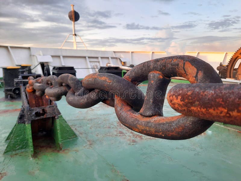 Ship anchor chain stock image. Image of ship, technology - 267750371