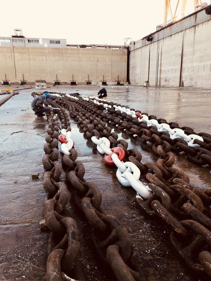 Ship anchor chain stock image. Image of people, ship - 209440245