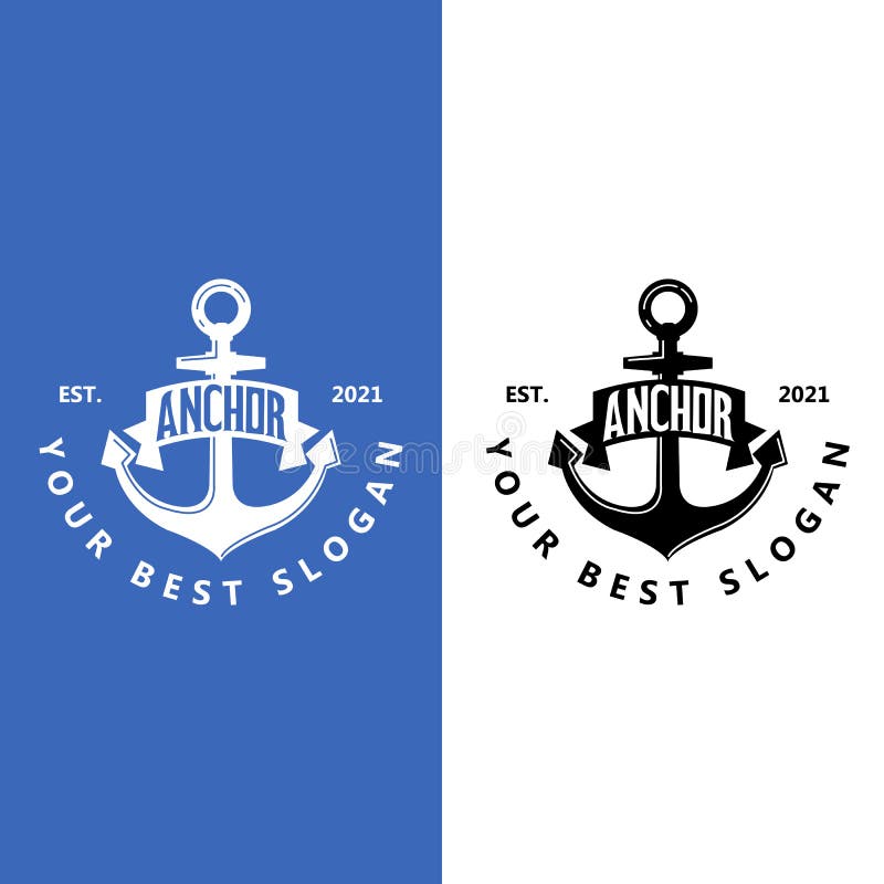 Ship Anchor Logo Icon Vector, Port, Retro Design Illustration Stock ...