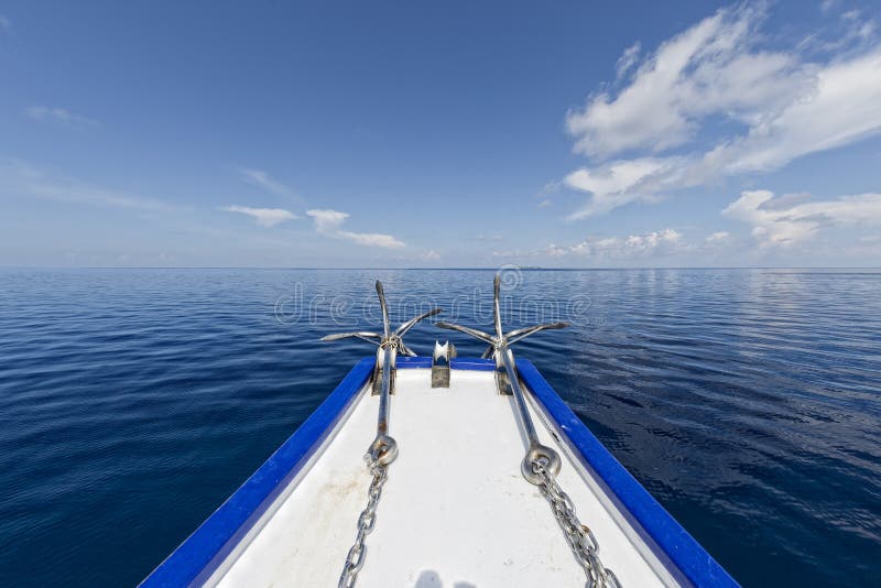 Ship anchor on ocean stock image. Image of pirate, white - 51826355