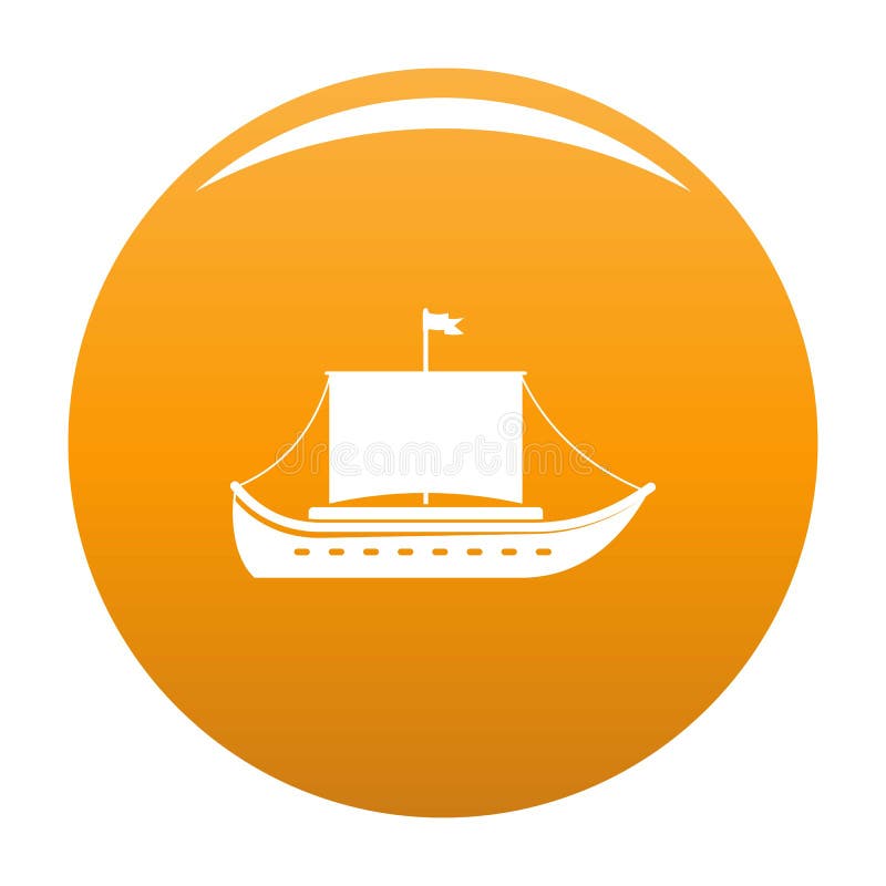 Ship Ancient Icon Vector Orange Stock Vector - Illustration of sign ...