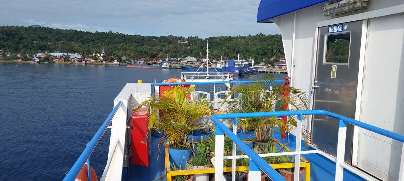 Ship Arrived Gunungsitoli Harbour Stock Photo - Image of harbour, ship ...