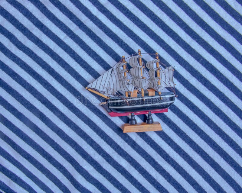 Ship on the Background Marine Textile Texture for the Background. Close ...