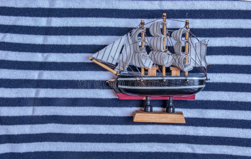 Ship on the Background Marine Textile Texture for the Background. Close ...