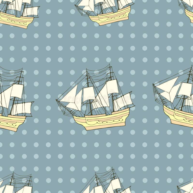 Ship Background, Seamless Pattern. Stock Vector - Illustration of boat ...