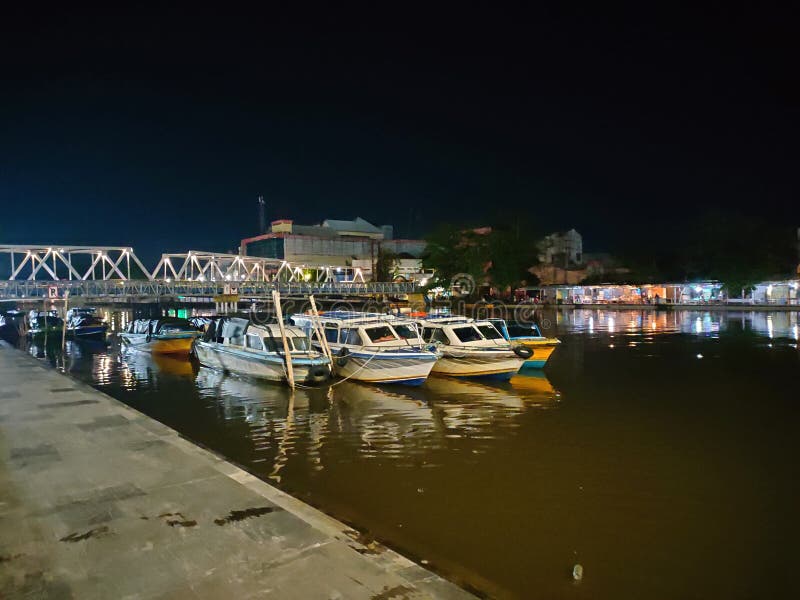 Ship in Banjarmasin Indonesia Stock Image - Image of night, watercraft ...