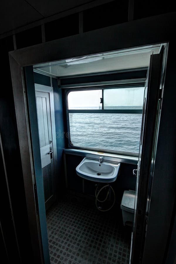 Ship bathroom stock image. Image of window, door, open - 59024559