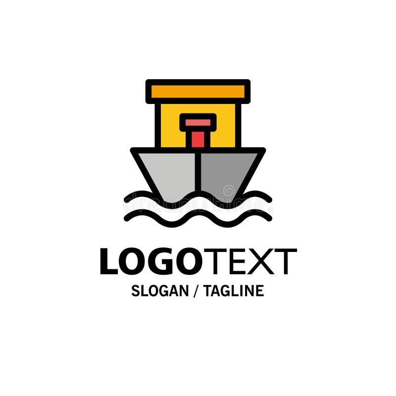 Ship, Beach, Boat, Summer Business Logo Template. Flat Color Stock ...