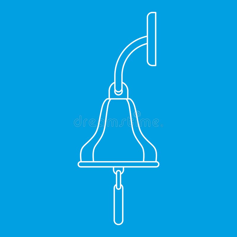 Ship bell icon outline stock vector. Illustration of nautical - 91905983