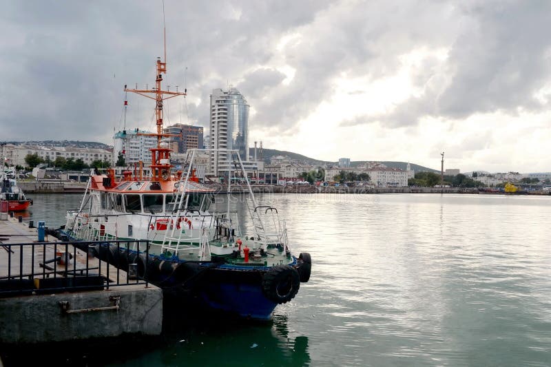 A Ship at the Berth in the Hero City of Novorossiysk Stock Photo ...