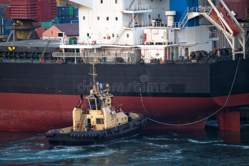 Ship Berthing at Port with Tug Assistance Stock Image - Image of delivery, deliver: 80413913