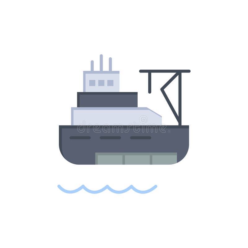 Ship, Boat, Cargo, Construction Flat Color Icon. Vector Icon Banner ...