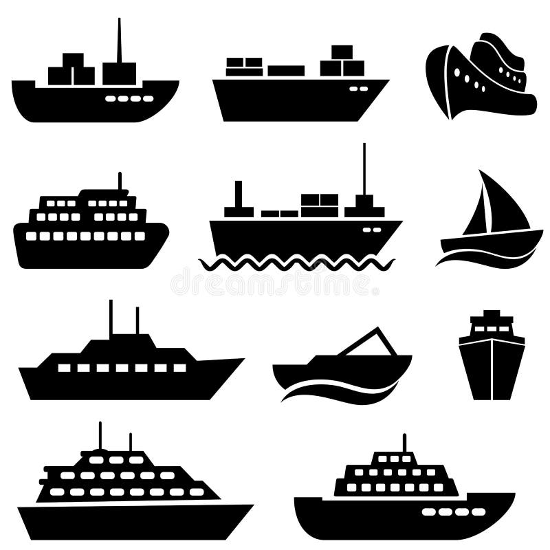 Ship and boat icons stock vector. Illustration of speed - 28113821