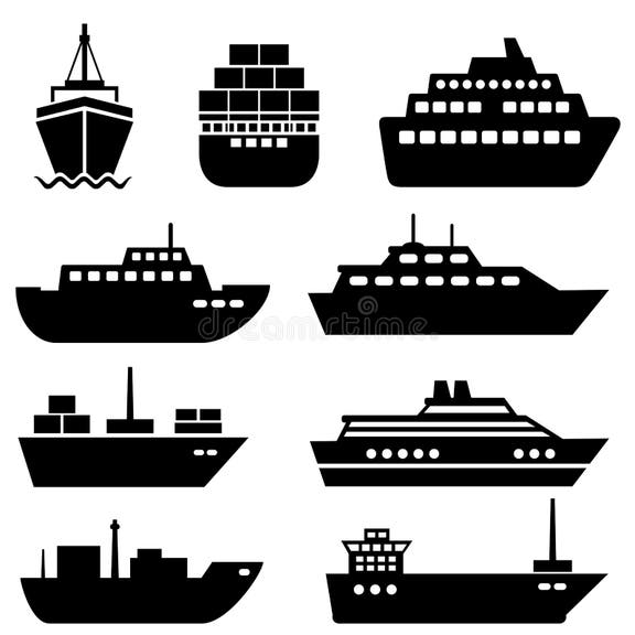 Ship and boat icons stock vector. Illustration of cargo - 36444930