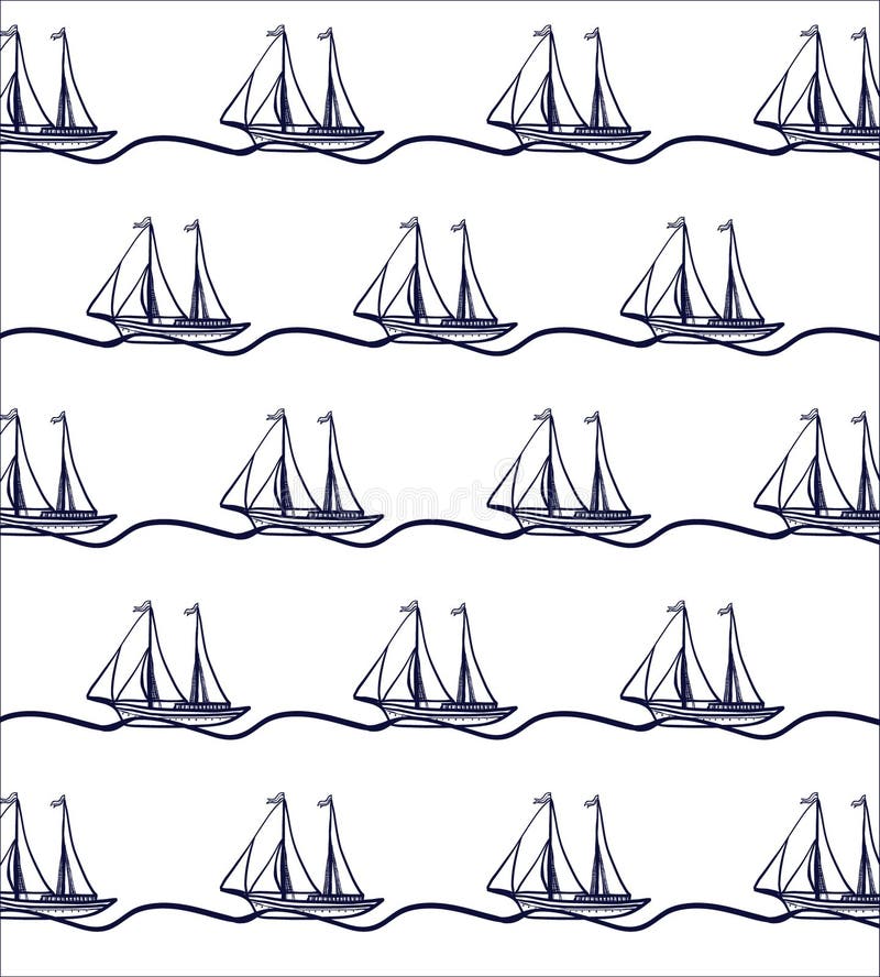 Ship boat pattern stock vector. Illustration of brigantine - 54123442