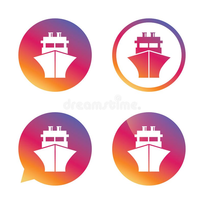 Ship or Boat Sign Icon. Shipping Delivery Symbol Stock Vector ...