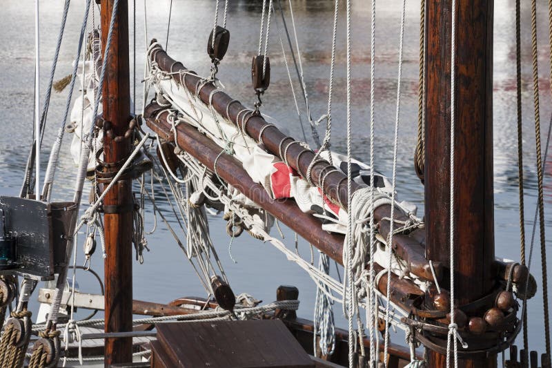 Ship mast stock image. Image of sailboat, blue, shroud - 12410909
