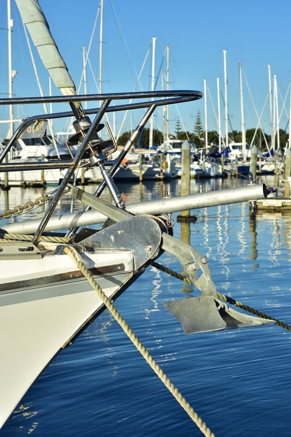 Ship bow with anchor stock photo. Image of sport, ship - 104454998