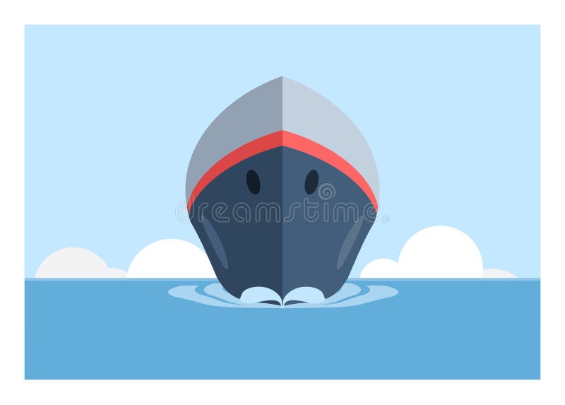 Ship Bow. Front View. Simple Flat Illustration. Stock Vector ...