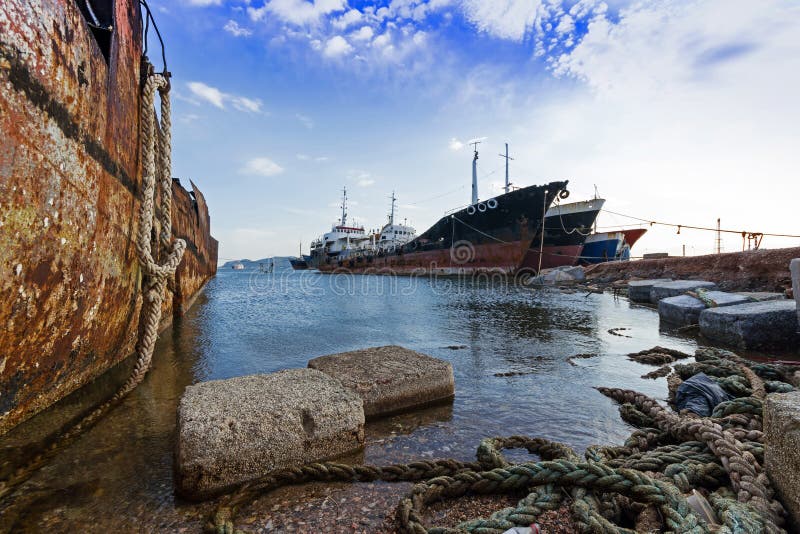 Ship-breaker stock image. Image of polluted, corrupted - 89639563