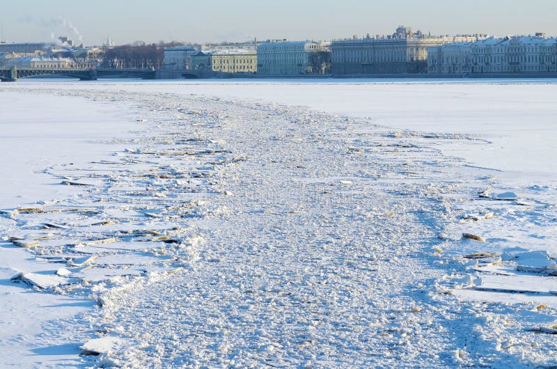 The ship broke ice. stock image. Image of season, river - 83733881