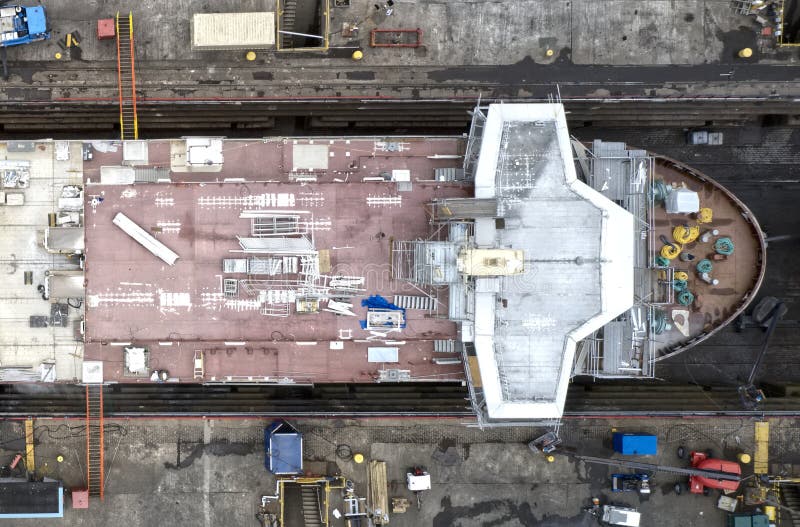 Ship Building Ferry at Dry Dock for Construction Stock Photo - Image of ...