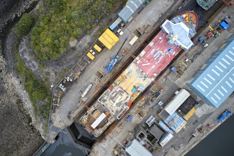 Ship Building Ferry at Dry Dock for Construction Stock Photo - Image of ...