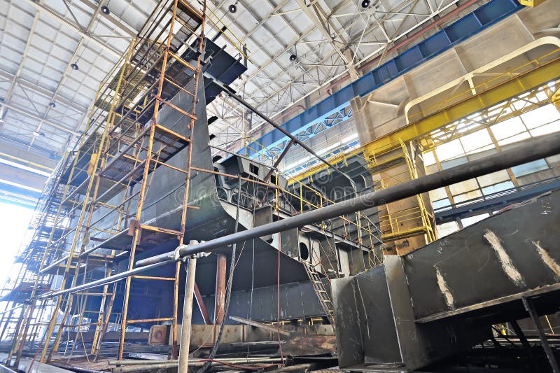 Ship Building and Scaffolding Stock Image - Image of marine, dockyard ...