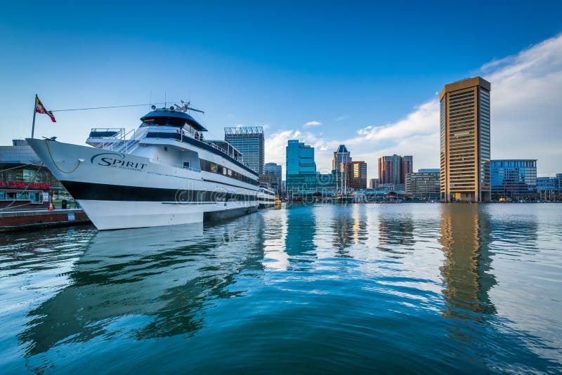 Ship and Buildings in the Inner Harbor, in Baltimore, Maryland ...