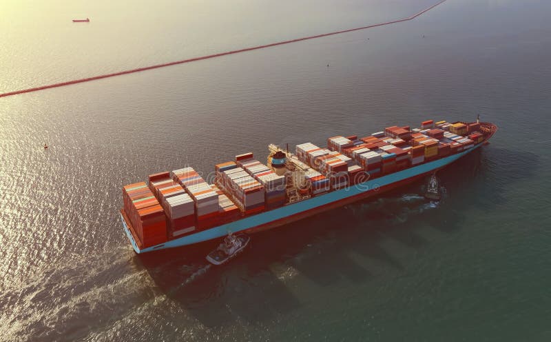 Ship of Business Logistics Cargo Concept and the Map Global Partner ...