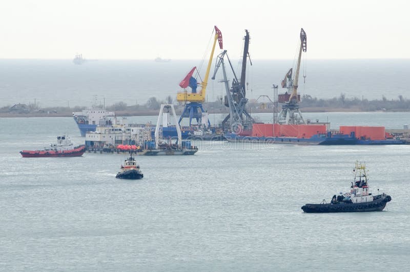 Cable-laying vessel stock photo. Image of transportation - 24004336